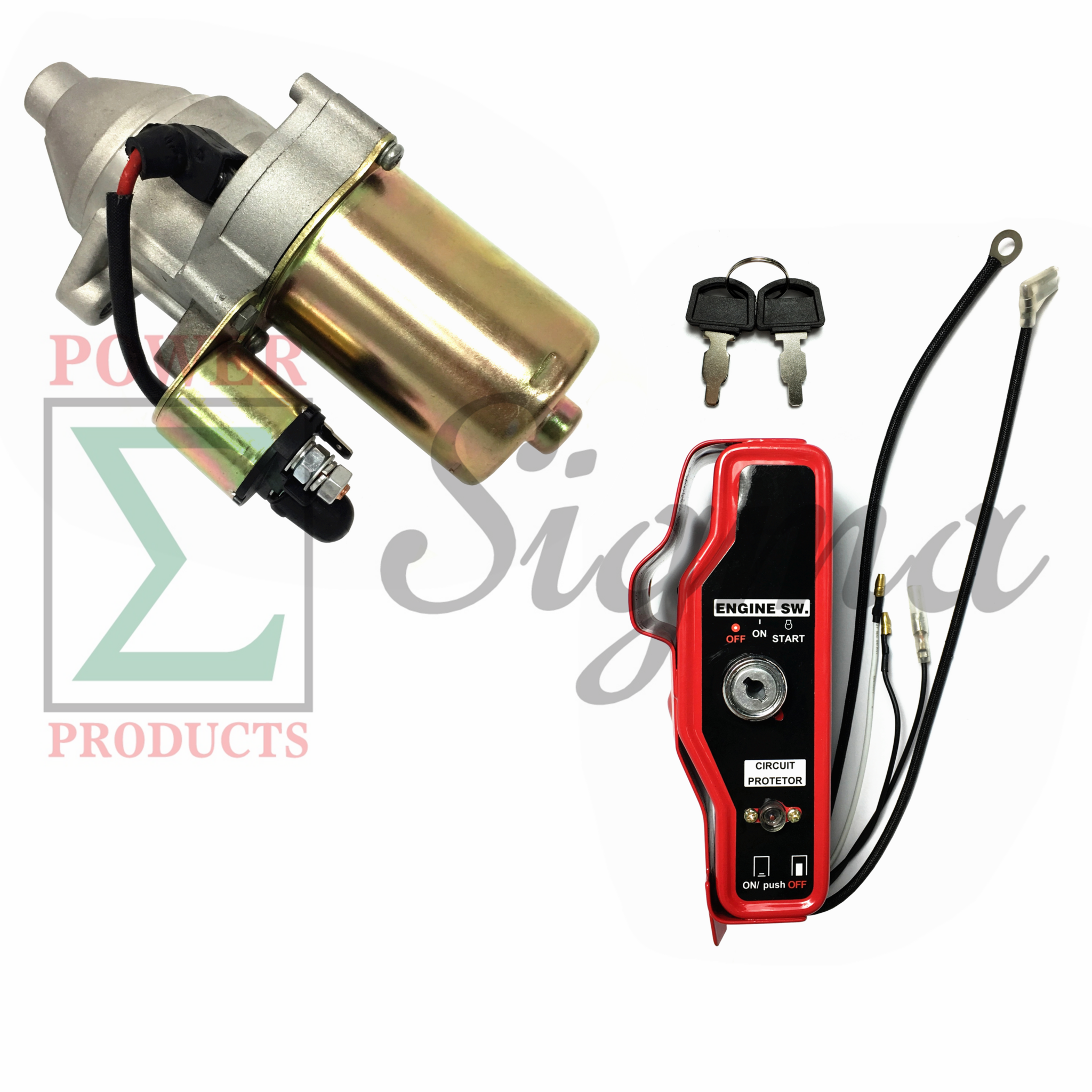 Ignition Switch Box W/ Keys & Electric Starter Motor W/ Solenoid For ...