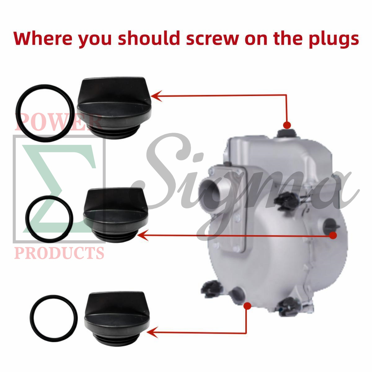 3PCS Set – 1 Top Water Plug & 2 Side Water Drain Plugs with O-Ring Seal ...